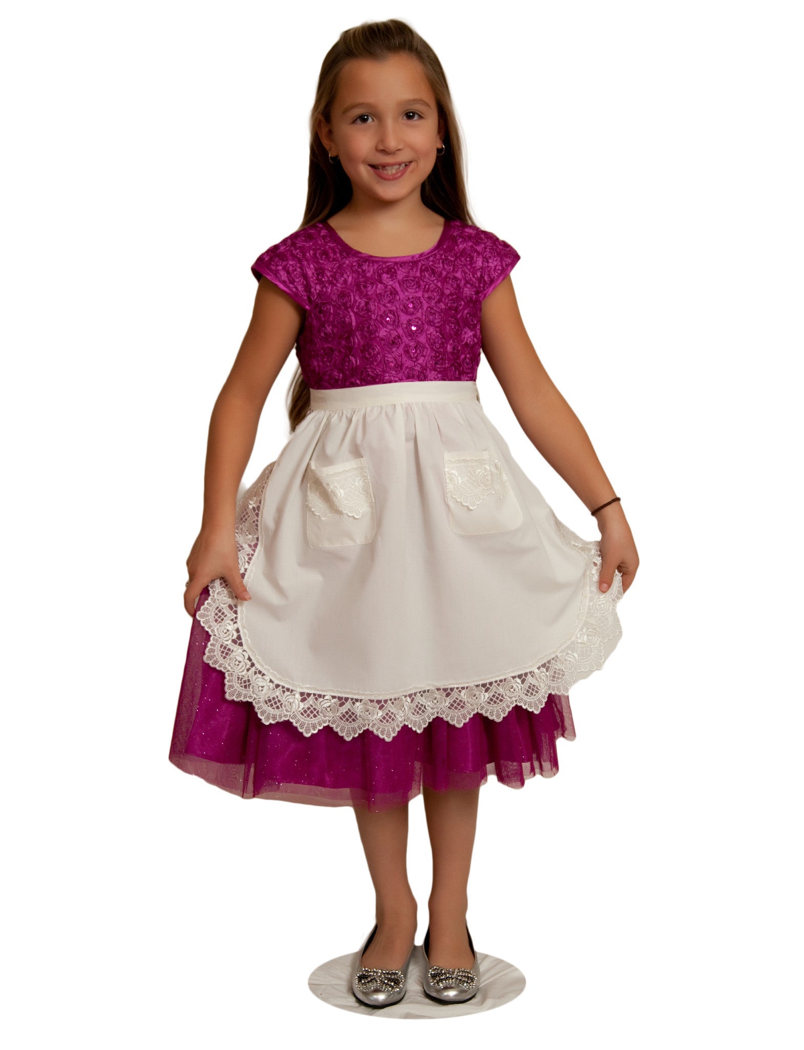 Dutch Girls Apron Lace Ecru Half Apron (Ages 4-16) Maids Apron