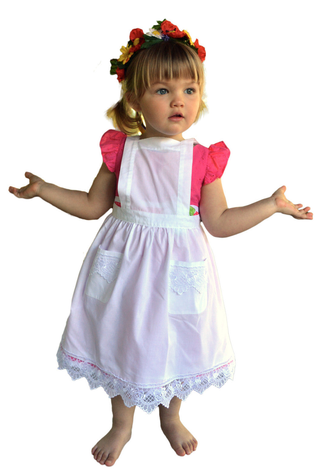 Dutch Girls Lace White Full Apron (Ages 2-8)