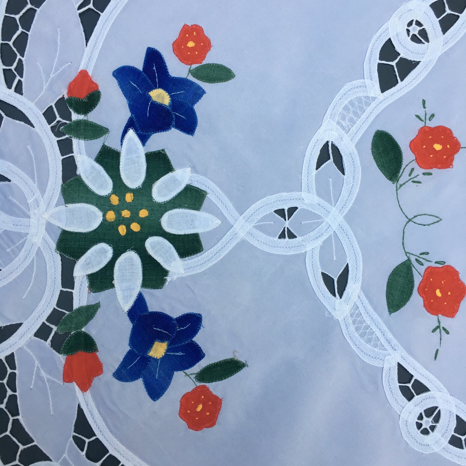 German Edelweiss Table Runner Lace Applique