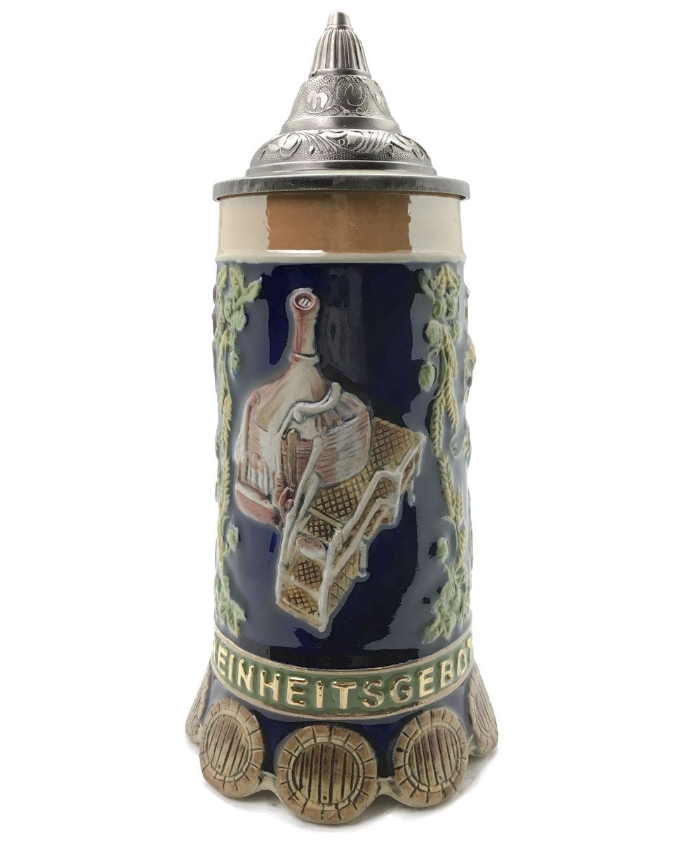 "Reinheitsgebot" Beer Purity Law .85L Beer Mug with Lid