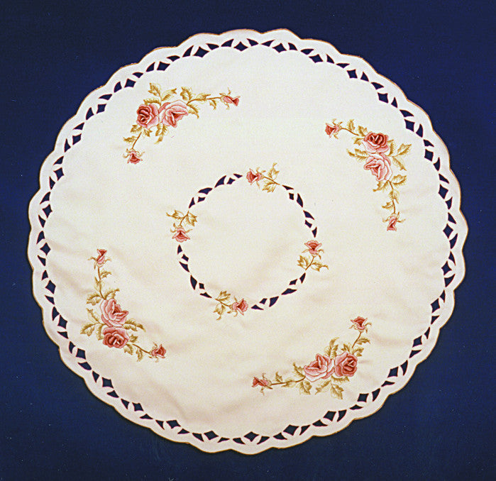 Victorian Linen Rose Round Table Linen